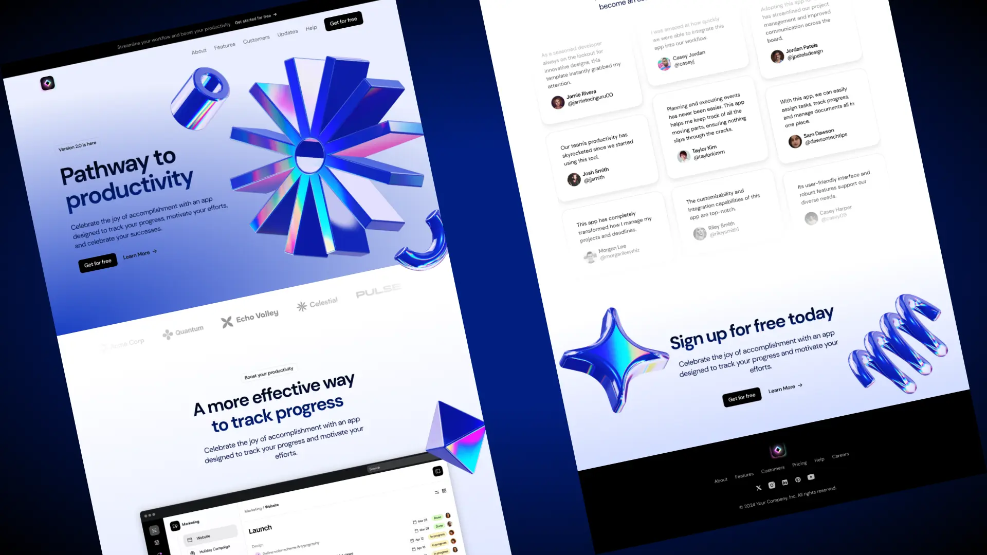 Light SaaS Landing Page Resource Bundle Preview